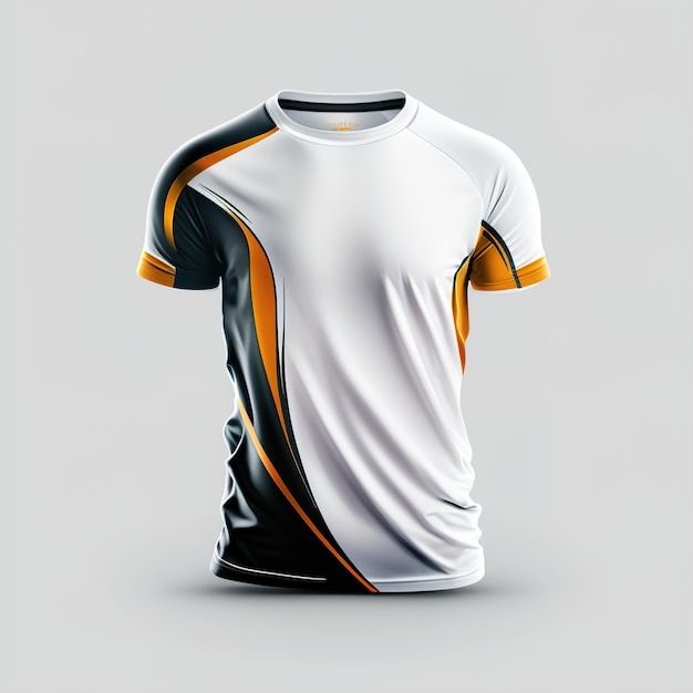 Men's White and Orange Sport Jersey - IDC Uniform